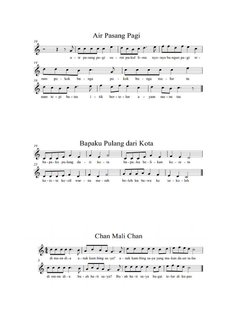 Skor lagu rakyat | PDF