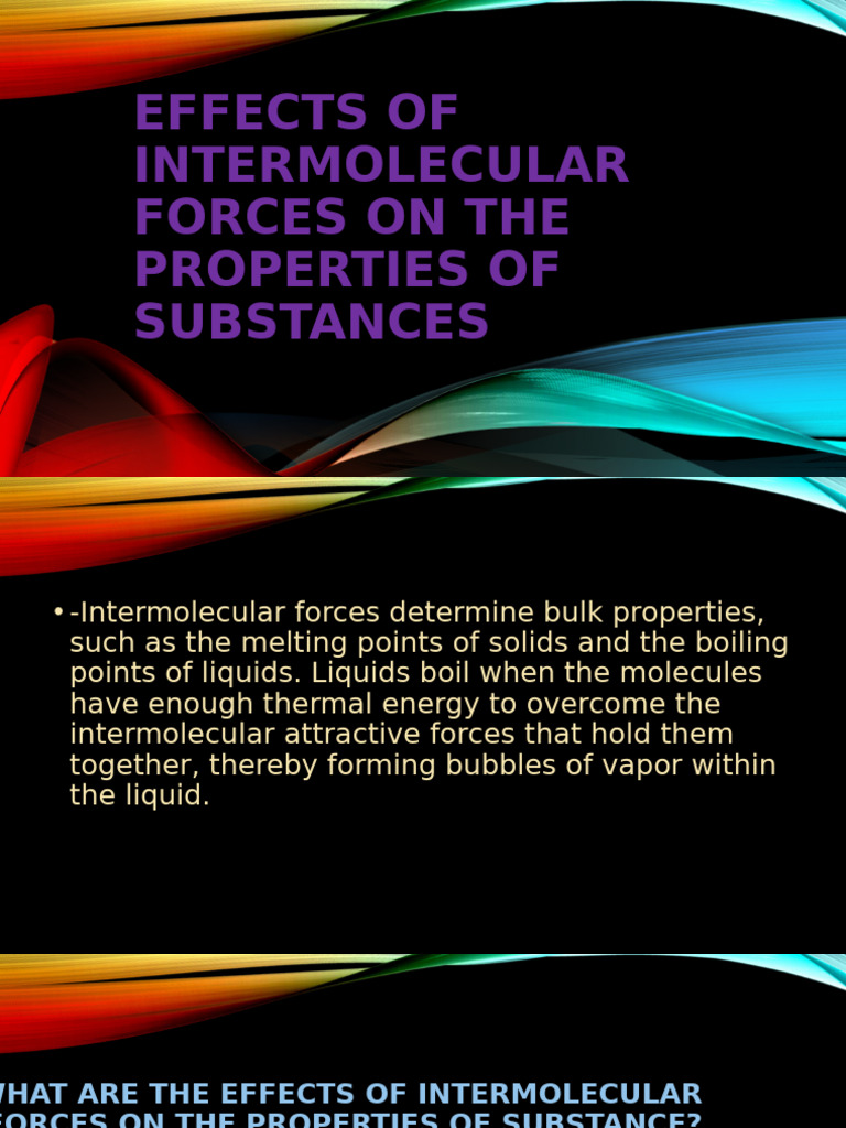 Intermolecular Forces and Substance Properties | PDF | Intermolecular ...