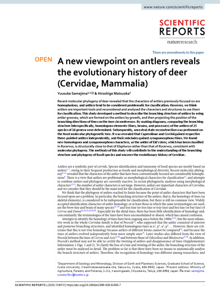 Publisher Correction A New Viewpoint On Antlers Reveals The ...