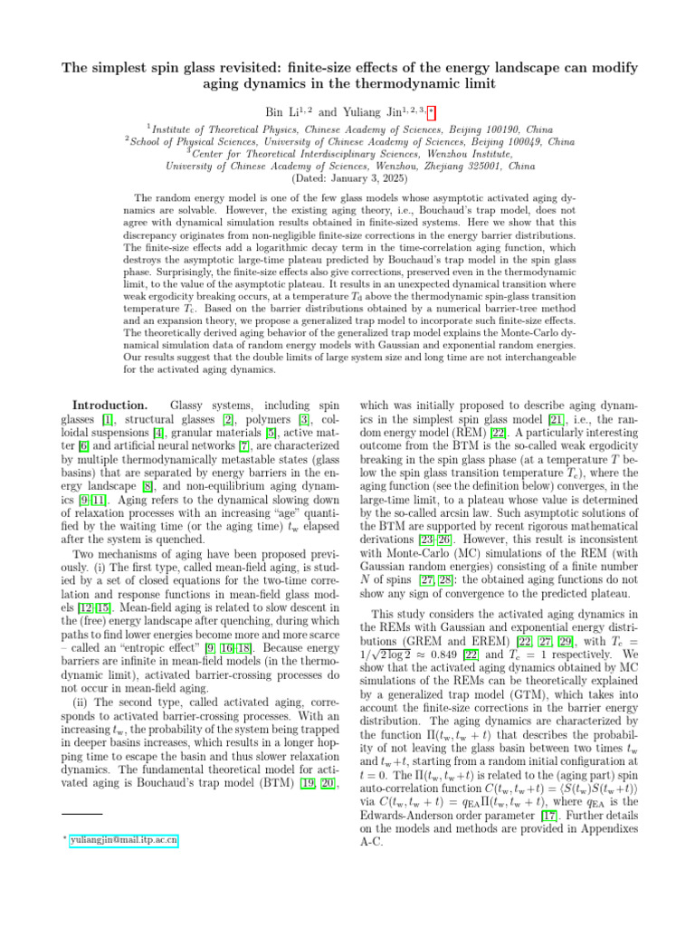 The Simplest Spin Glass Revisited | PDF | Applied And Interdisciplinary ...