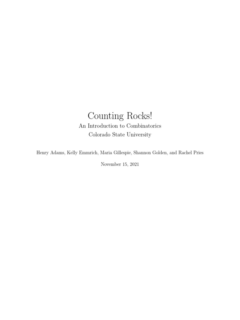 Counting Rocks! - Book | PDF | Vertex (Graph Theory) | Graph Theory
