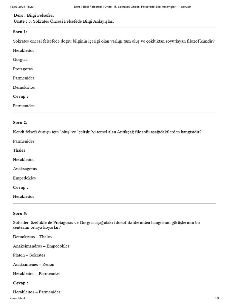 Bilgi Felsefesi Soru 05 | PDF