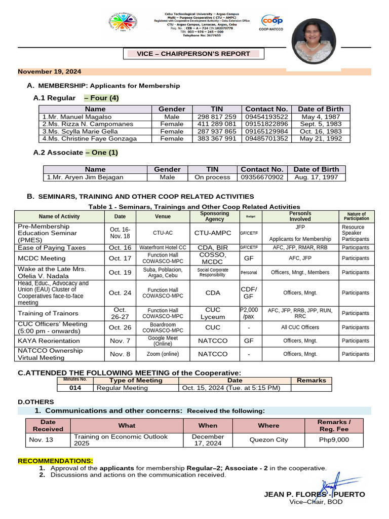 11 Nov 19 Tue Ctu Ampc VC Report JFP 2024 | PDF
