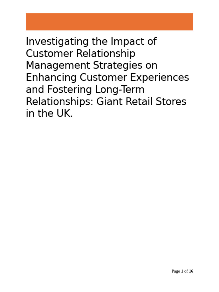 Giant Retail Stores Dissertation Harman - Edited | PDF | Customer ...