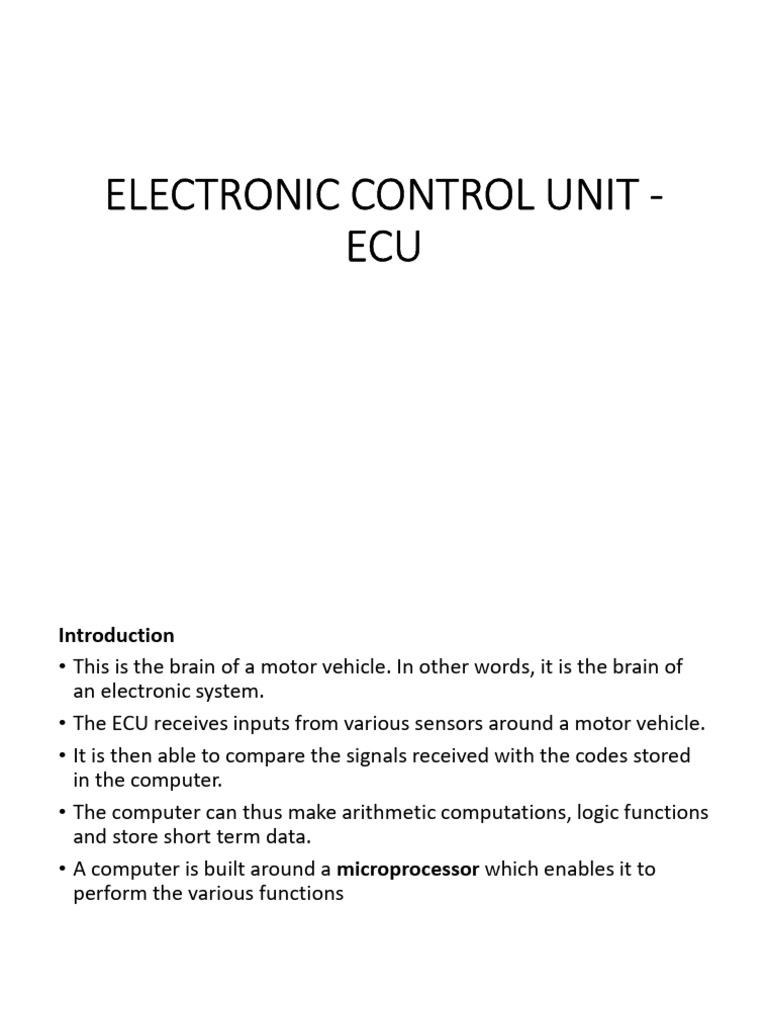 Electronic Control Unit - Ecu | PDF | Read Only Memory | Central ...