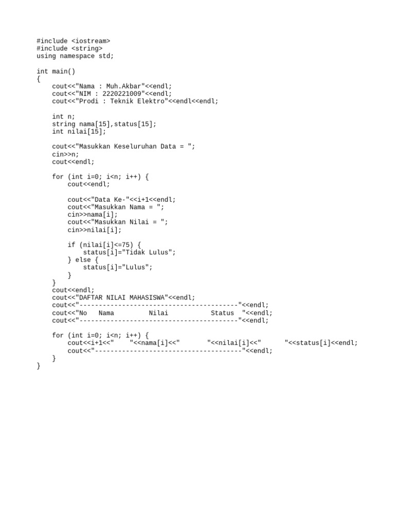 Uas Pemrograman Dasar (Akbar) | PDF