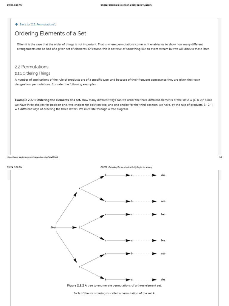 CS202 - Ordering Elements of A Set - Saylor Academy 03 | PDF | Permutation | Mathematical Analysis