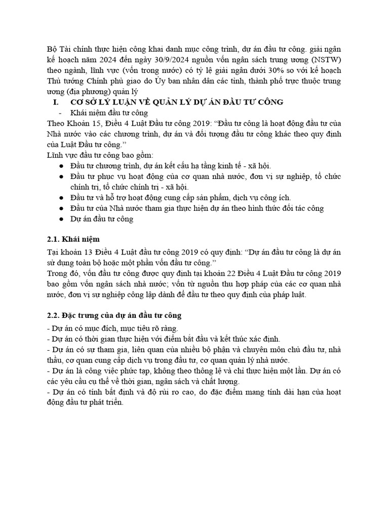 (TCC2) Quản Lý Đầu Tư Công | PDF