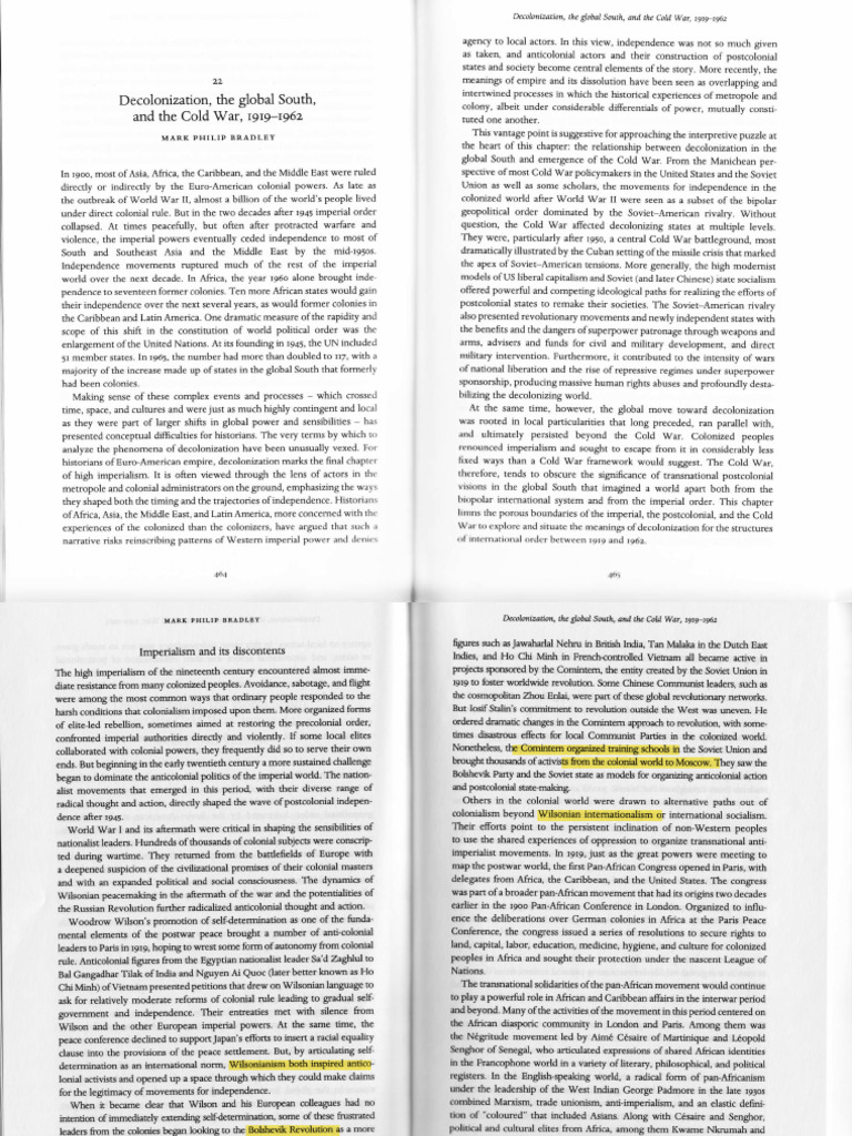 Vol.I Chapter 22 Decolonization, The Global South, and The Cold War ...