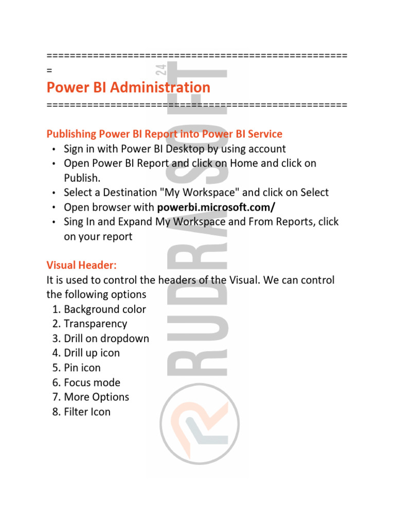 Power BI - Administration PDF Moon | PDF | Microsoft Excel | Icon (Computing)