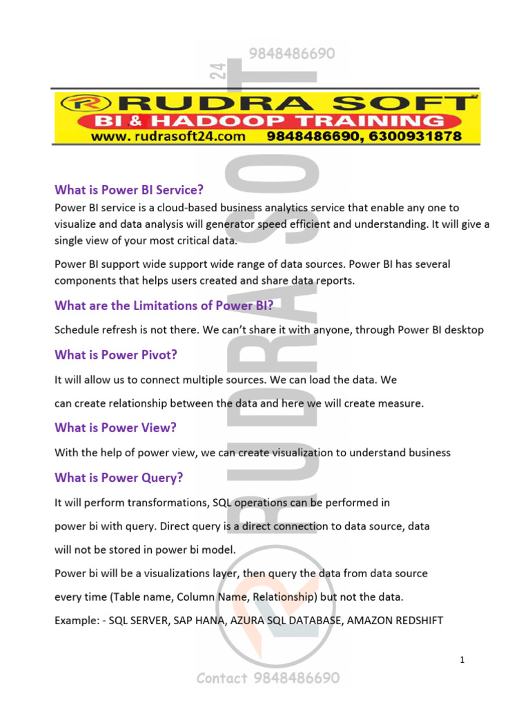 Power BI Interview Questions | PDF | Microsoft Sql Server | Table (Database)