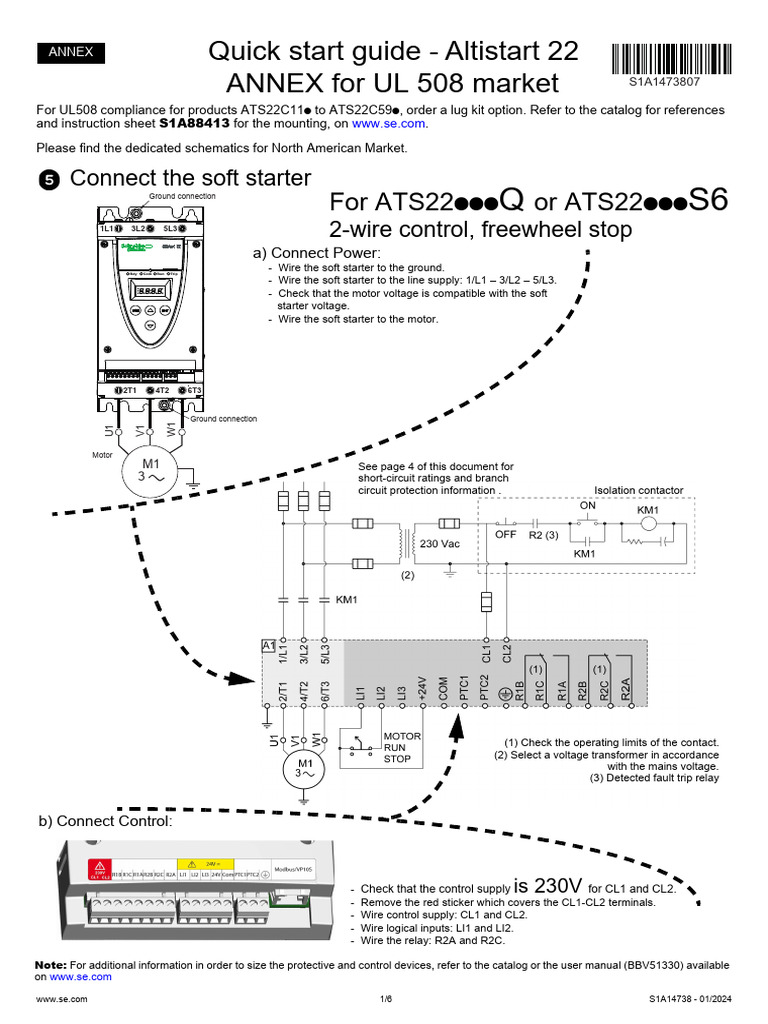 Altistart 22 Quick Start Guide | PDF | Fuse (Electrical) | Relay