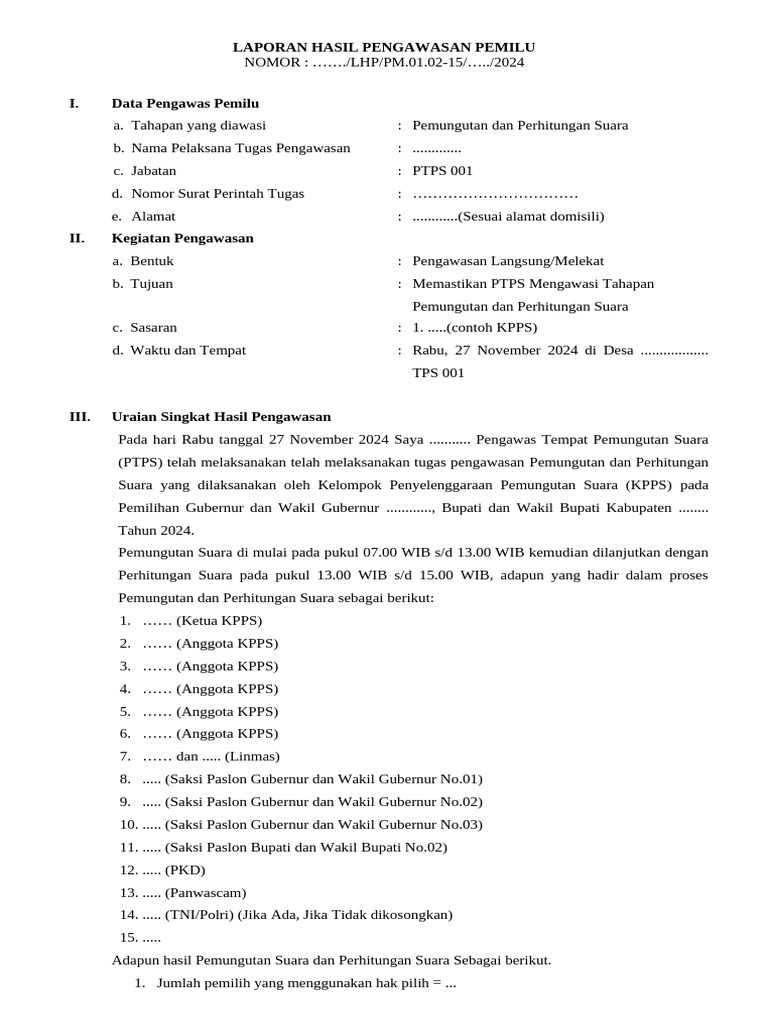 Format Form A PTPS | PDF