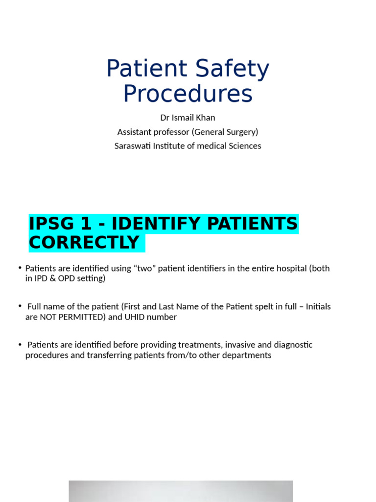 Patient Safety Procedures | PDF | Patient | Medical Error