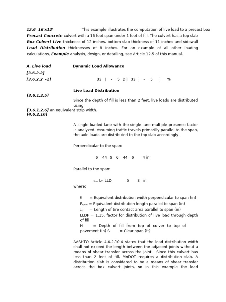 Design of Box Culvert Under 1 Feet Embankment | PDF | Civil Engineering