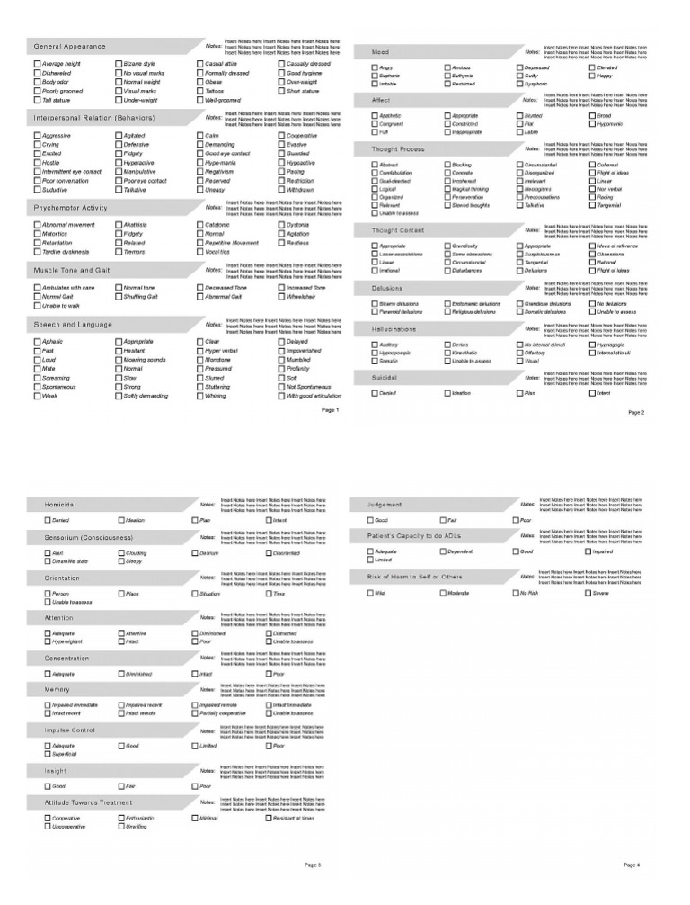 Mental Status Examination (Mse) | PDF