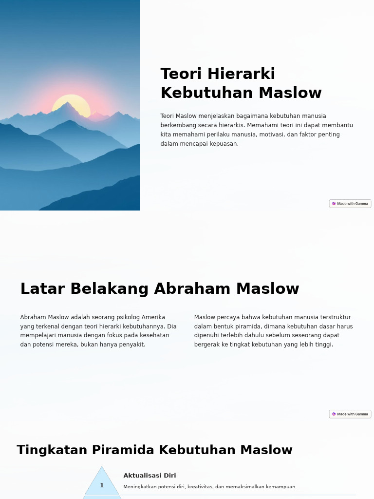 Teori Hierarki Kebutuhan Maslow | PDF