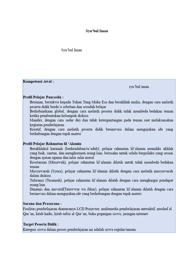 MODUL AJAR PJBL | PDF