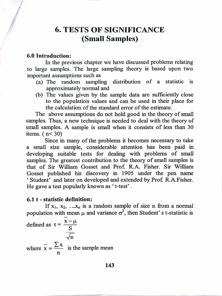 Tests of Significance | PDF