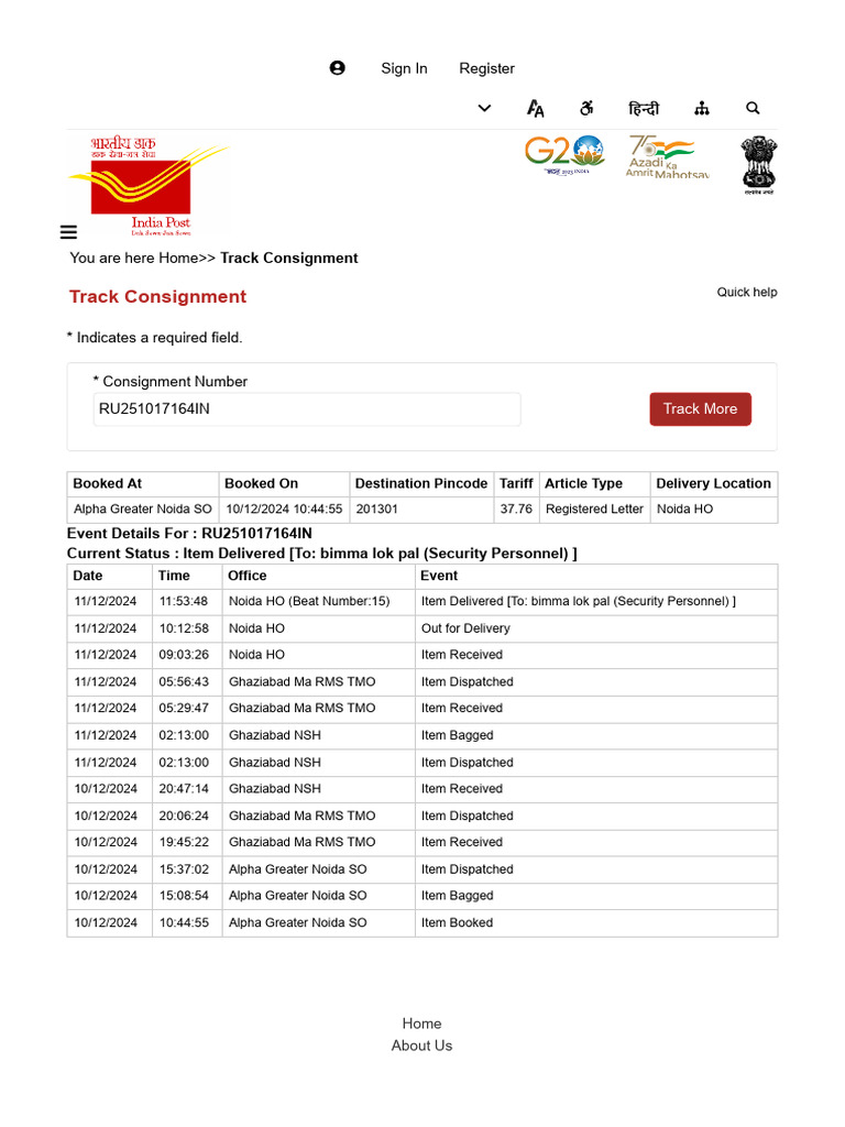 RU251017164IN Track Consignment | PDF | Computing