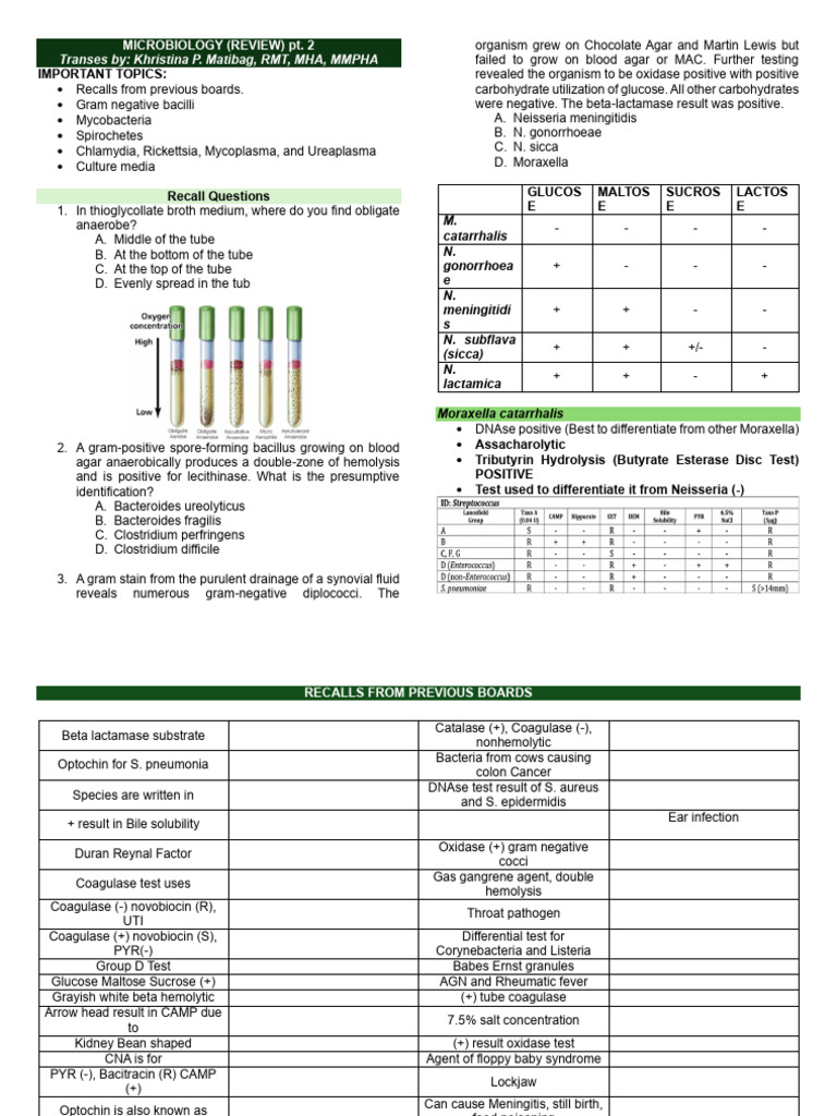 Microbiology Board Exam Review | PDF | Pseudomonas Aeruginosa | Salmonella