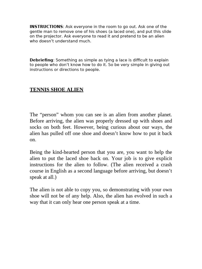 TENNIS SHOE ALIEN | PDF