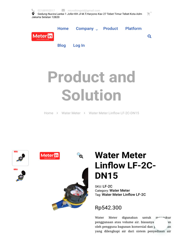 Water Meter Linflow LF-2C-DN15 - Meterin | PDF
