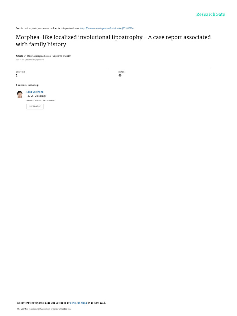 Morphea-like_localized_involutional_lipoatrophy_-_ | PDF | Adipocyte | Skin