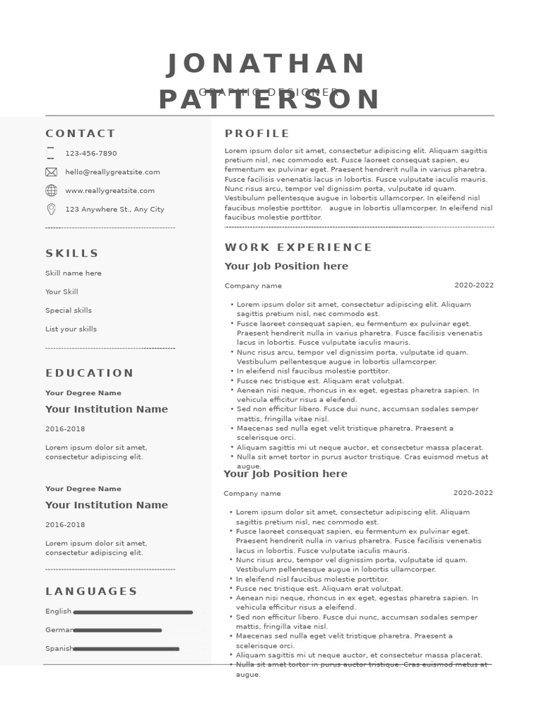Jonathan Patterson: Contact Profile | PDF