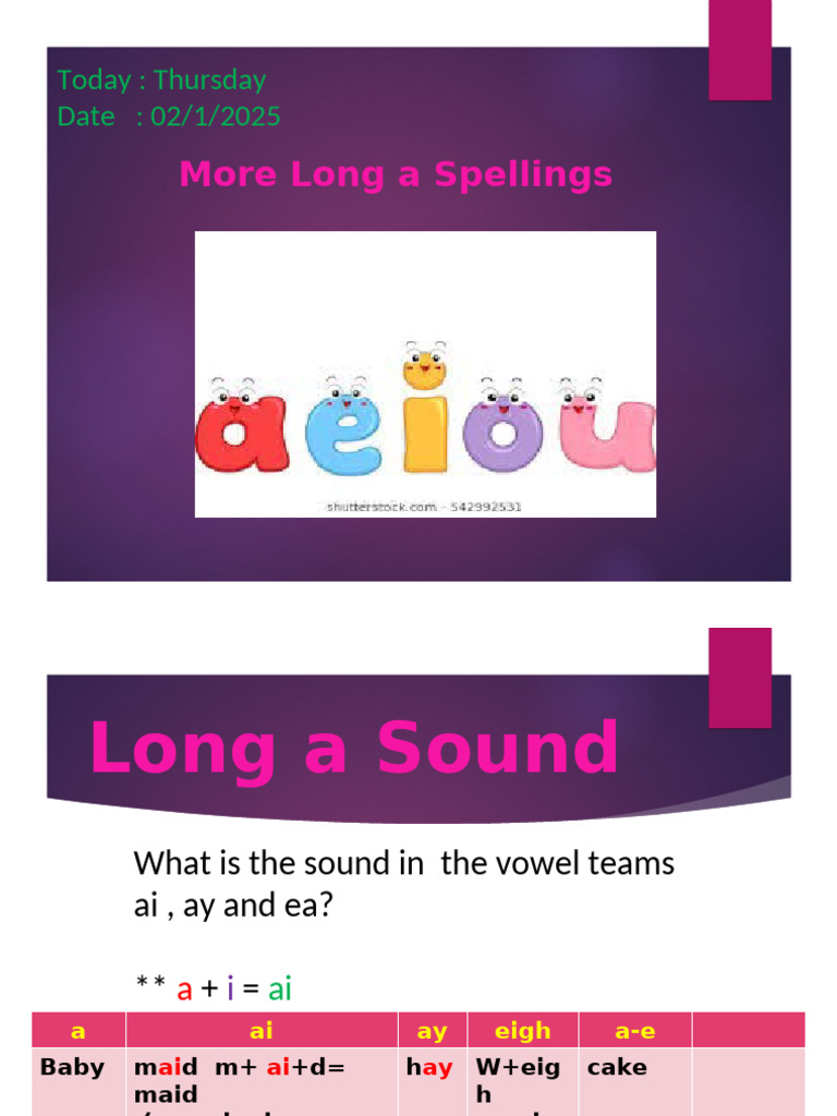More Long A Spellings | PDF