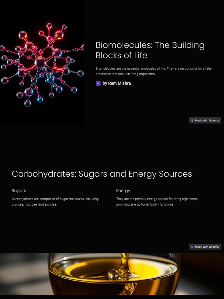 Biomolecules: Life's Essential Components | PDF | Biomolecules | Metabolism