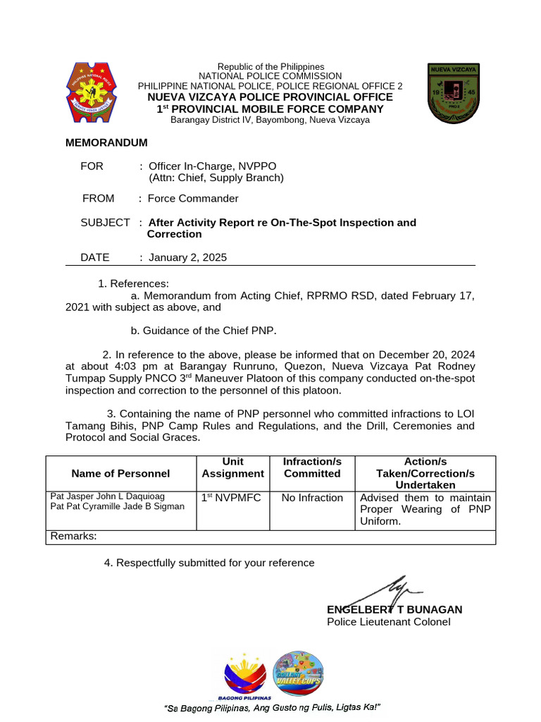 Aar Spot Inspection December 2024 | PDF