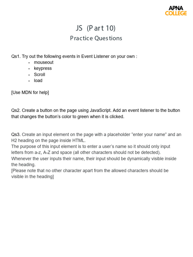 JS Part 10 (QS) | PDF