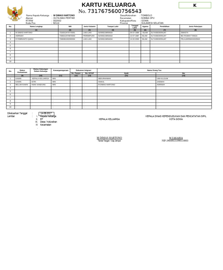 629072482-Format-KK-Kosong | PDF