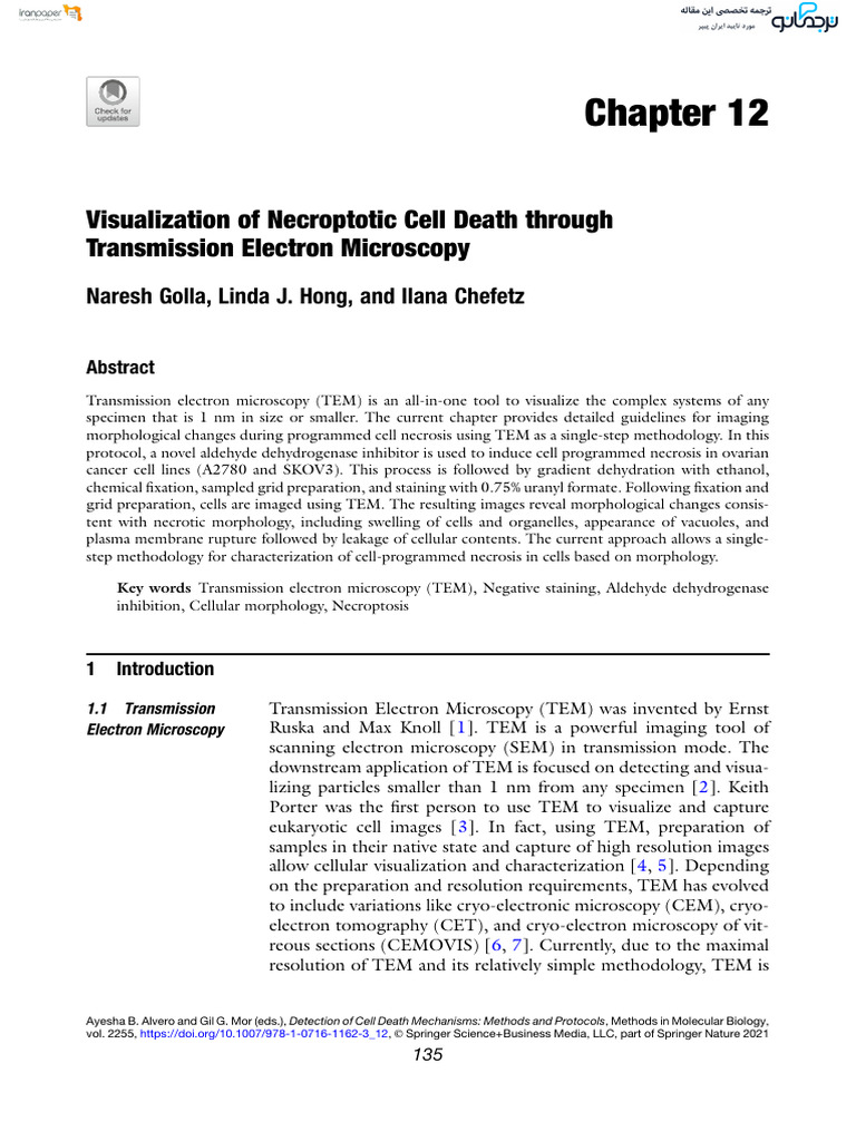 Visualization of Necroptotic Cell Death Through Transmission Electron ...