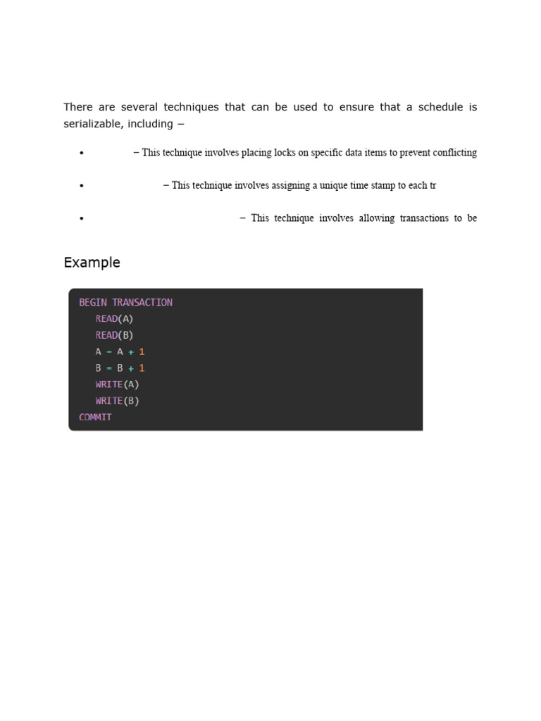 Concurrency Control Techniques Pdf