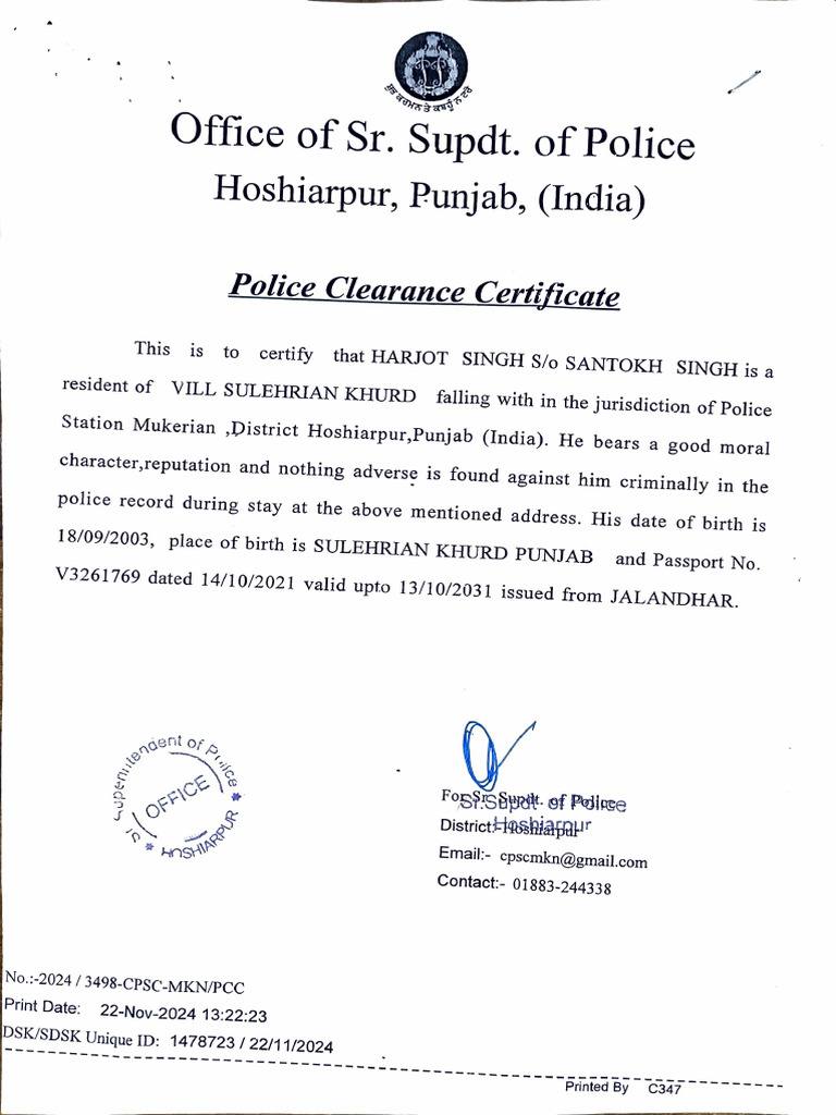 Harjot singh PCC | PDF | Government | Government And Personhood