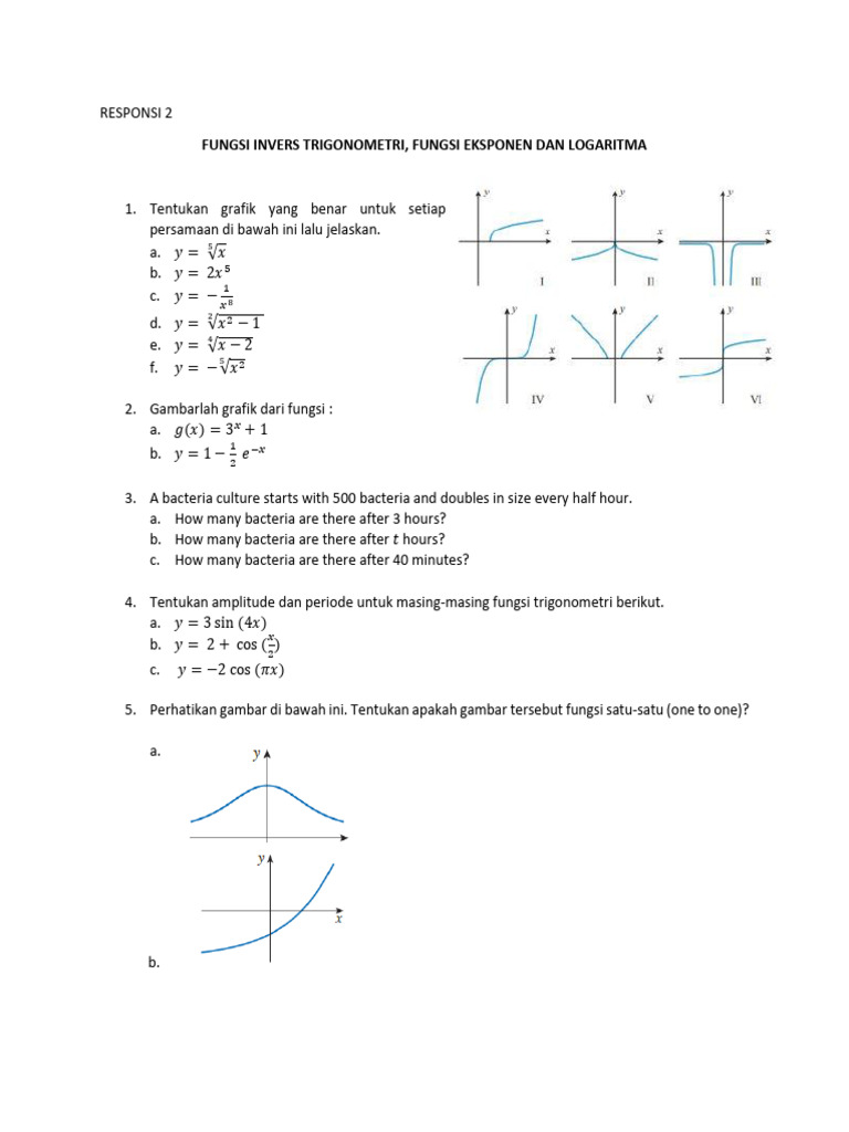 Responsi 2 - Fungsi Invers, Trigonometri, Logaritma | PDF