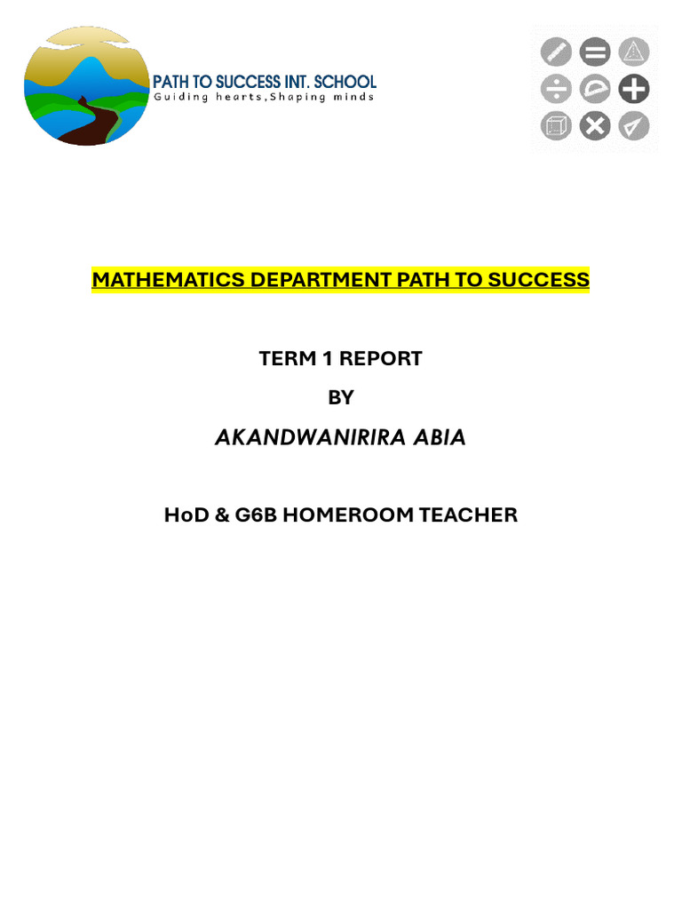 Mathematics EOT1 Report | PDF | Teachers | Curriculum