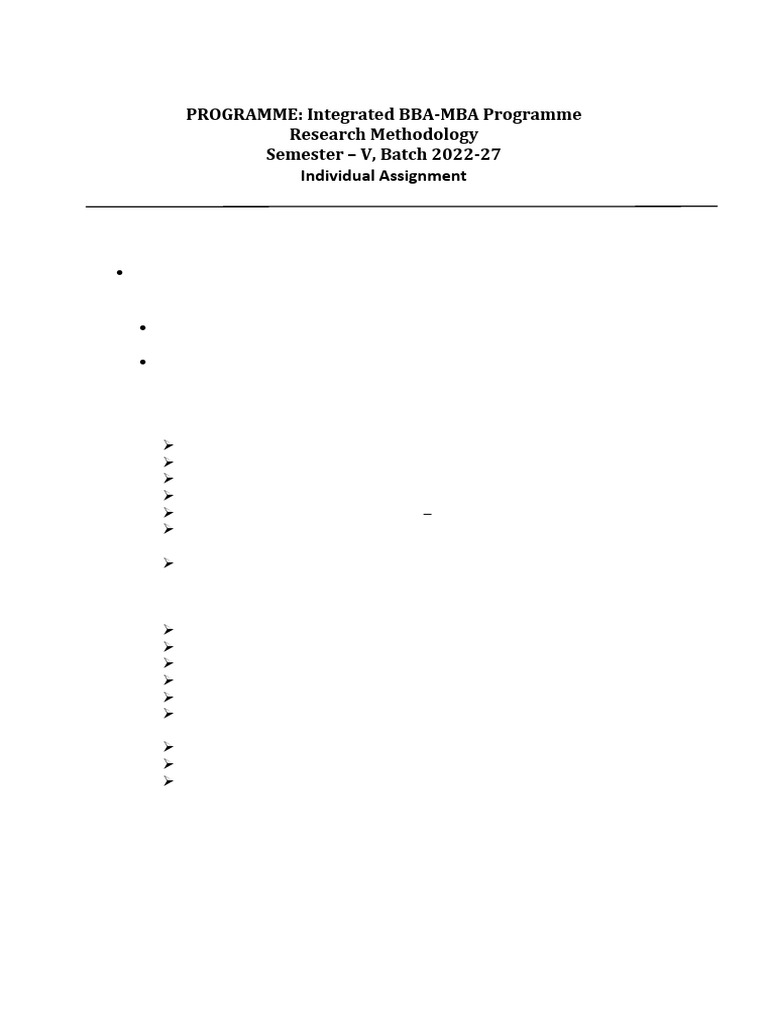 Final Guidelines for Individual Assignment | PDF