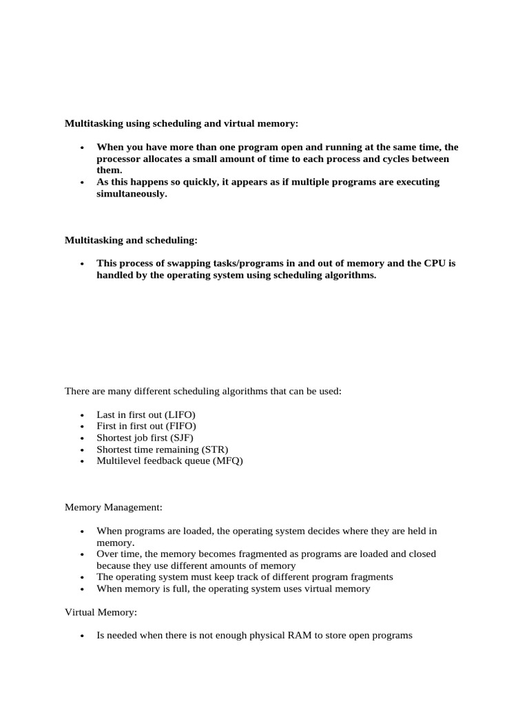 Operating systems notes | PDF