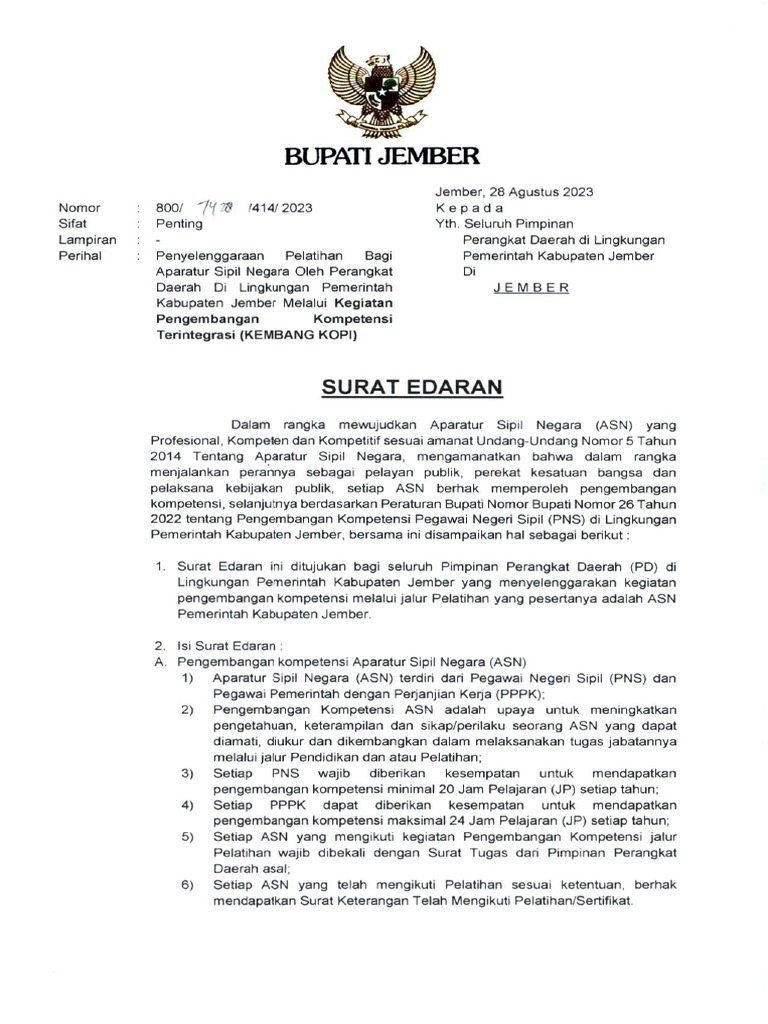 Surat Edaran Bangkom 202305 | PDF