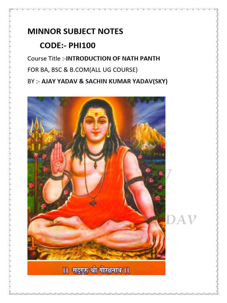 Phi100 Nath Panth Notes | PDF