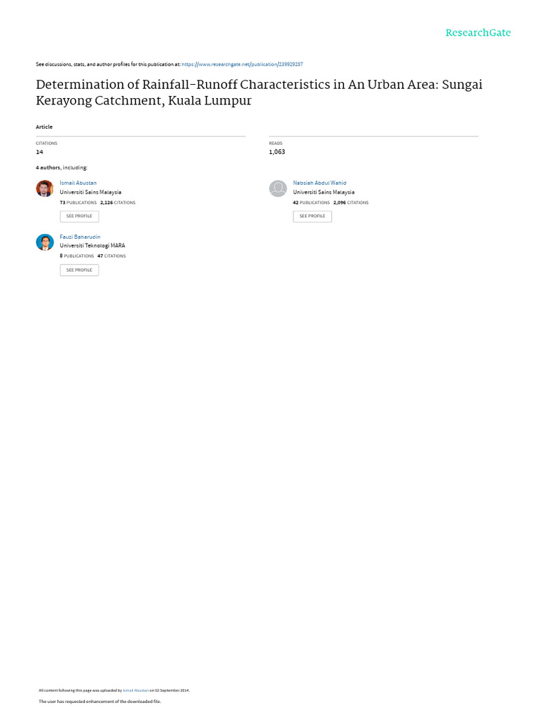 Determination_of_Rainfall-Runoff_Characteristics | PDF | Discharge ...