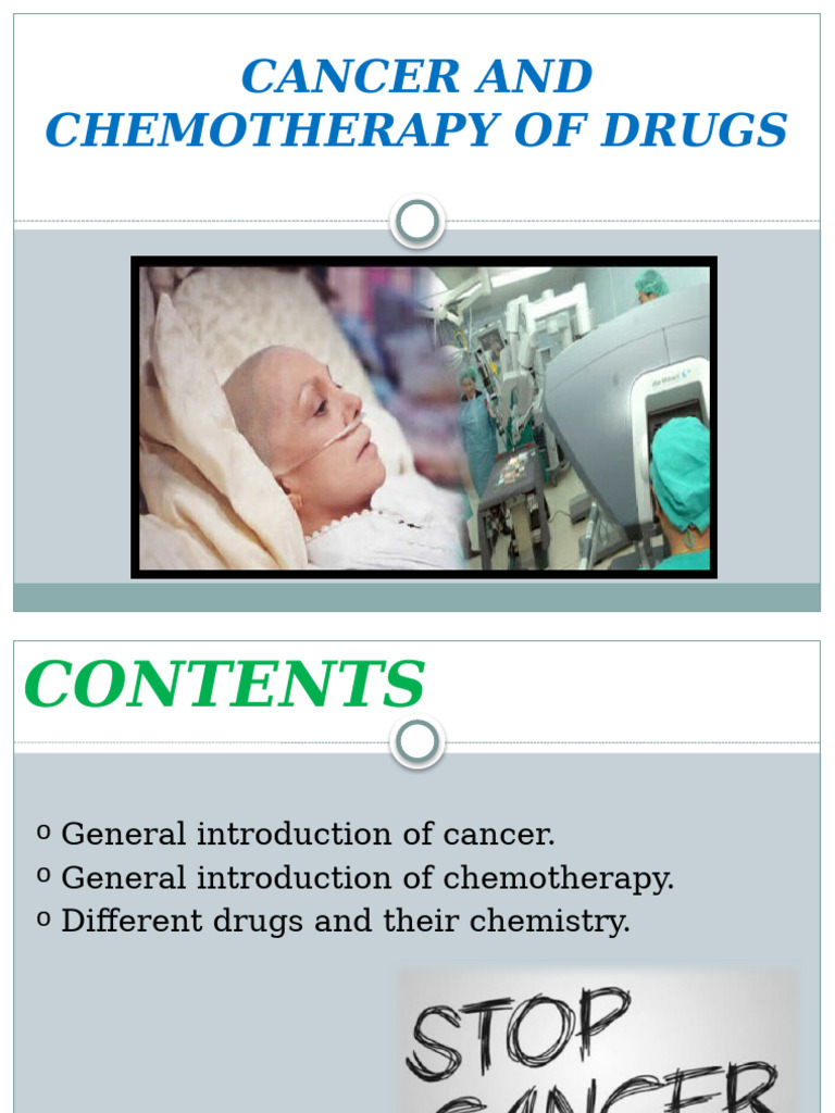 Cancer Overview and Chemotherapy Drugs | PDF | Cancer | Chemotherapy