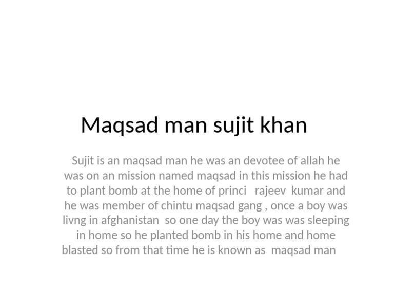 Maqsad Man Sujit Khan | PDF