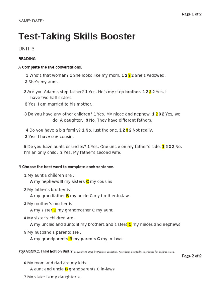 19 11 2024 tn1 TTSB U3 | PDF | Living Arrangements | Family