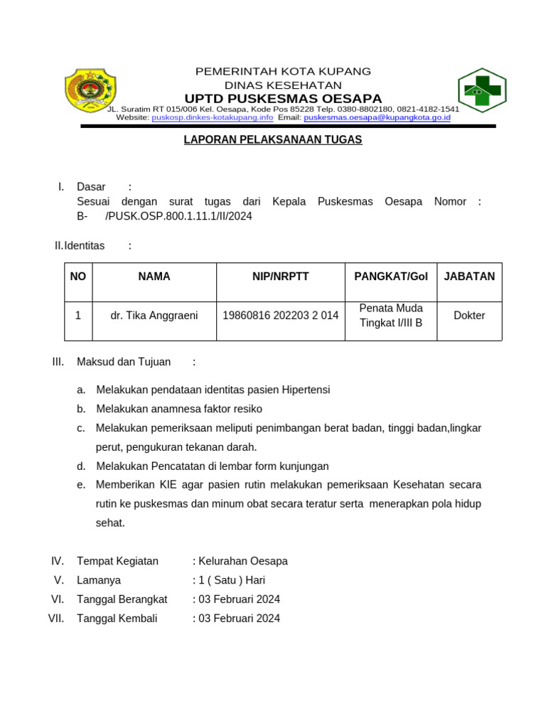 Contoh LPD Pendataan HT | PDF