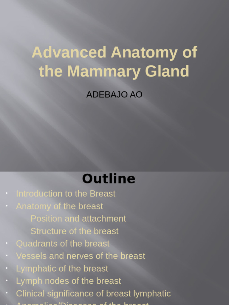 Advanced Anatomy of the Mammary Gland | PDF | Breast | Nipple