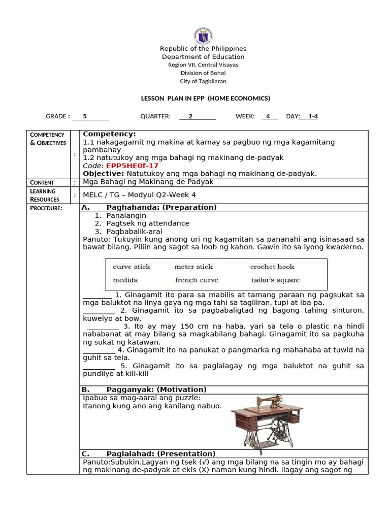 EPP5 PLP Q2 W4 Day 1 5 | PDF